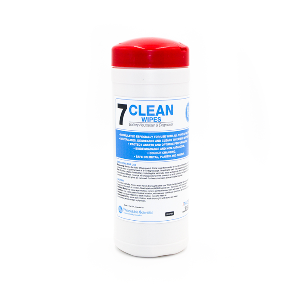 7Clean - Battery Cleaner with Neutralizer Wipes Carton